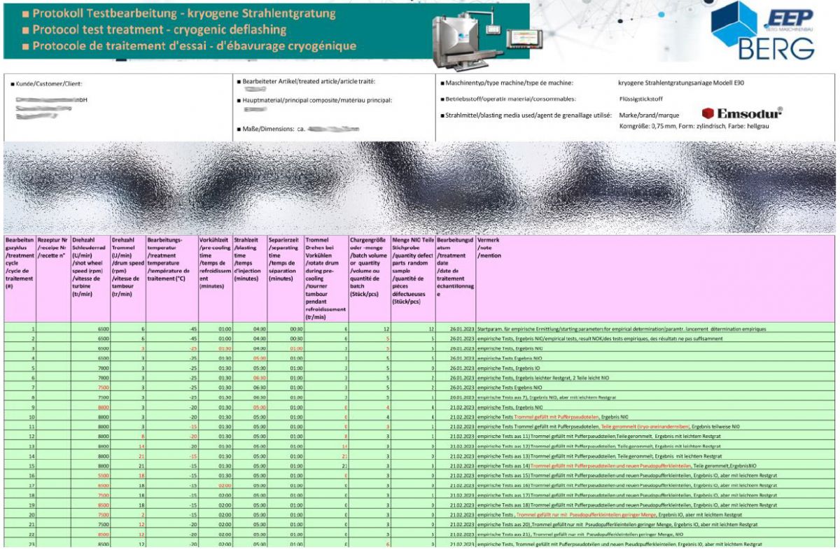 test-deflashing service - EEP Maschinenbau BERG